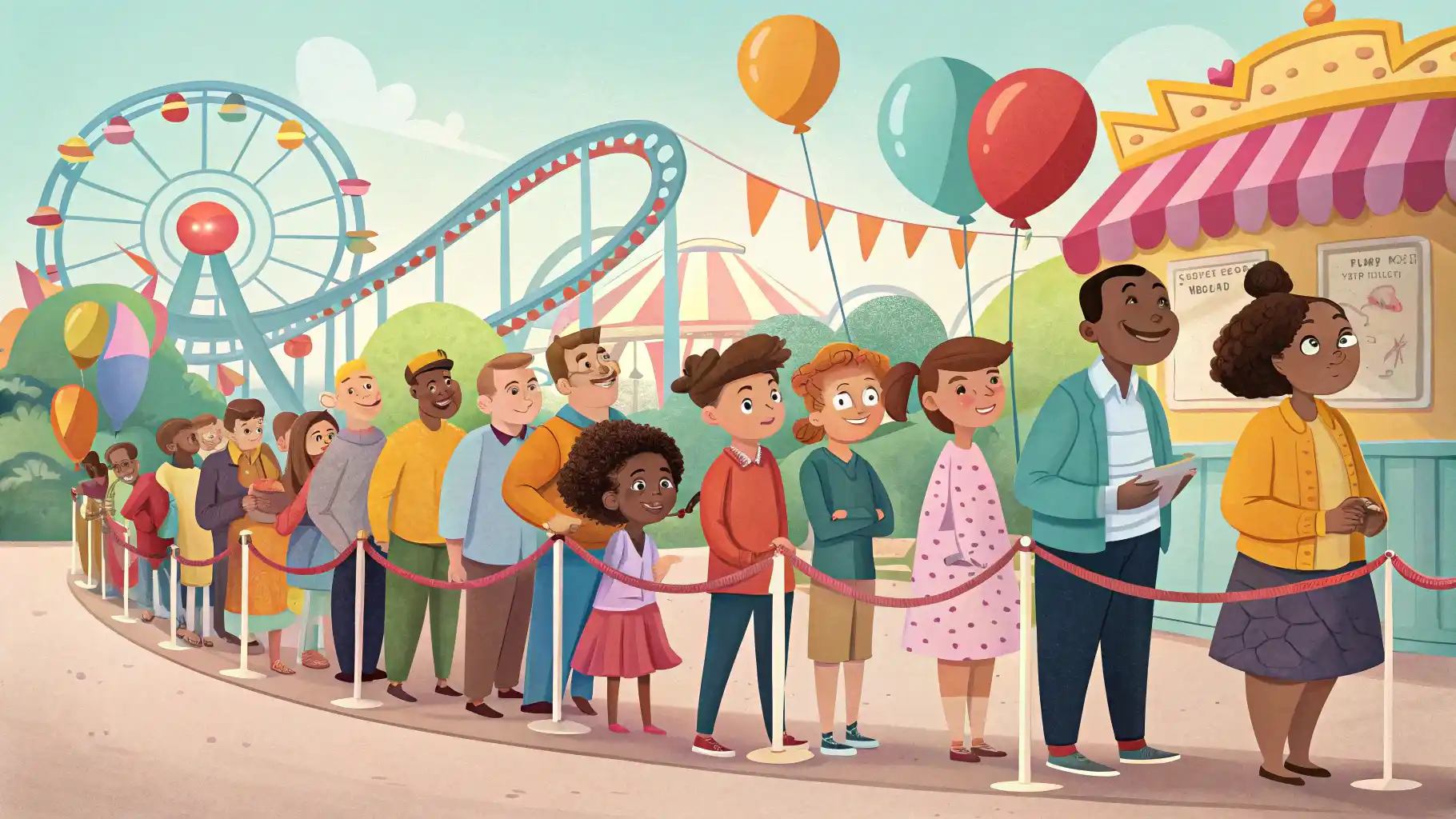 놀이공원 줄서기 규칙, 영어로 자신 있게 설명하기! - HARUENG